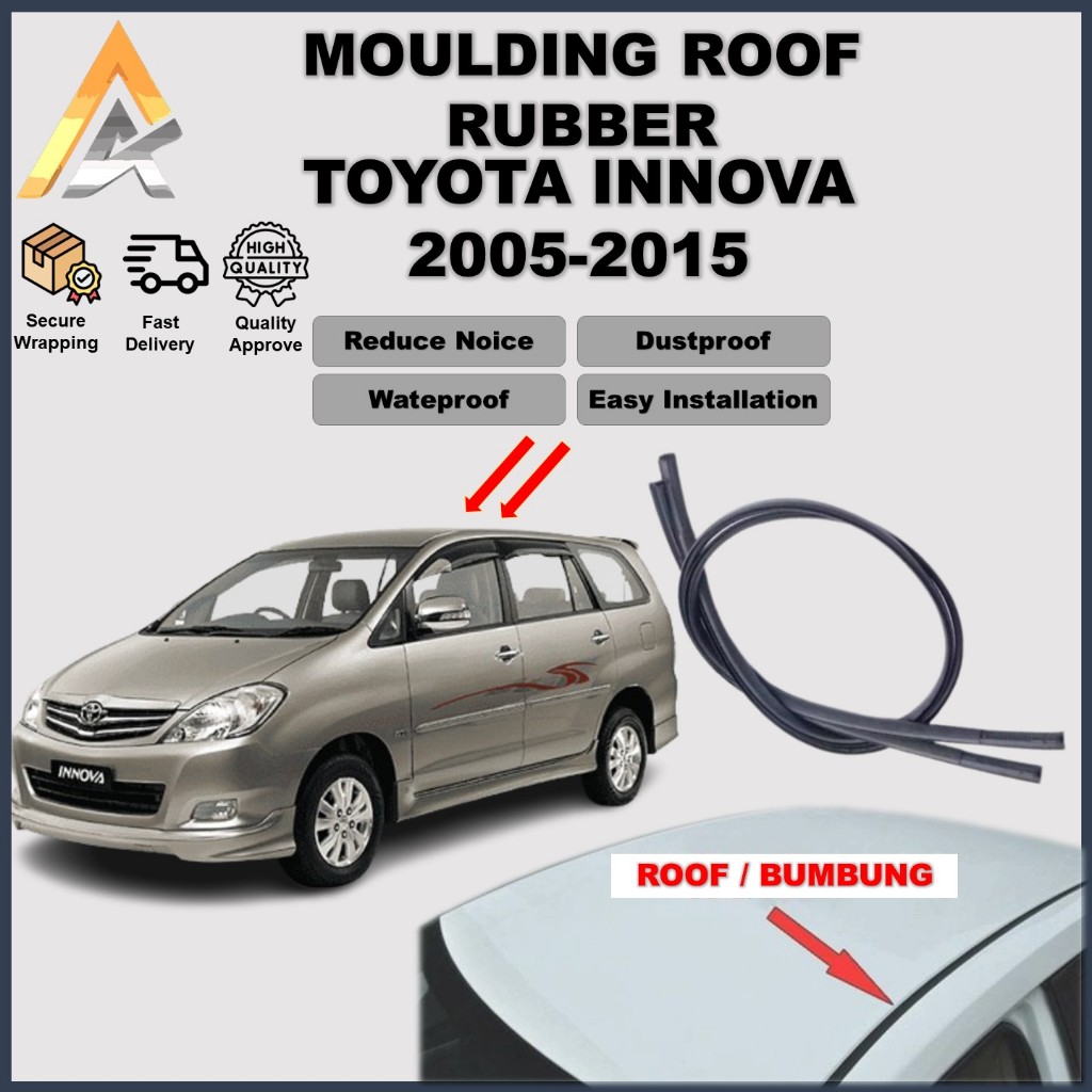 TOYOTA INNOVA 2005-2015 ROOF MOULDING LINING RUBBER OUTER STRIP GETAH ...