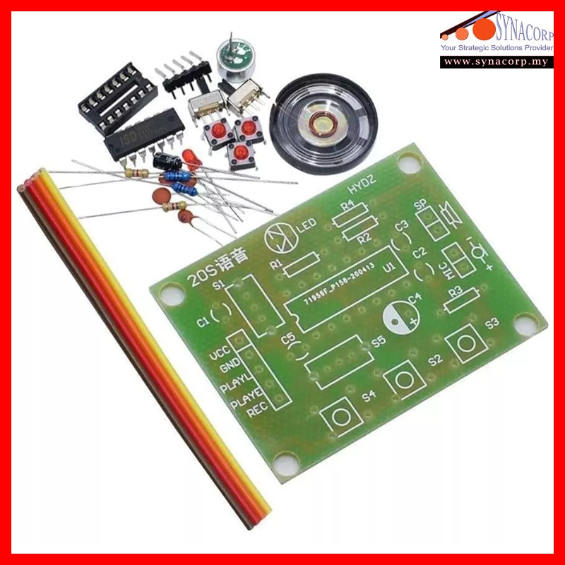 DIY Kit : Arduino Voice Record Sound Module ISD1820 with Speaker ...