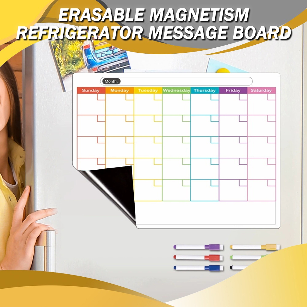 Magnetic Fridge Whiteboard Planner A4 Weekly Monthly Calendrer Daily To ...