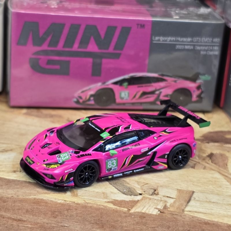 MINI GT LAMBORGHINI HURACÁN GT3 EVO2 PINK 83 2023 IMSA DAYTONA 24Hrs ...
