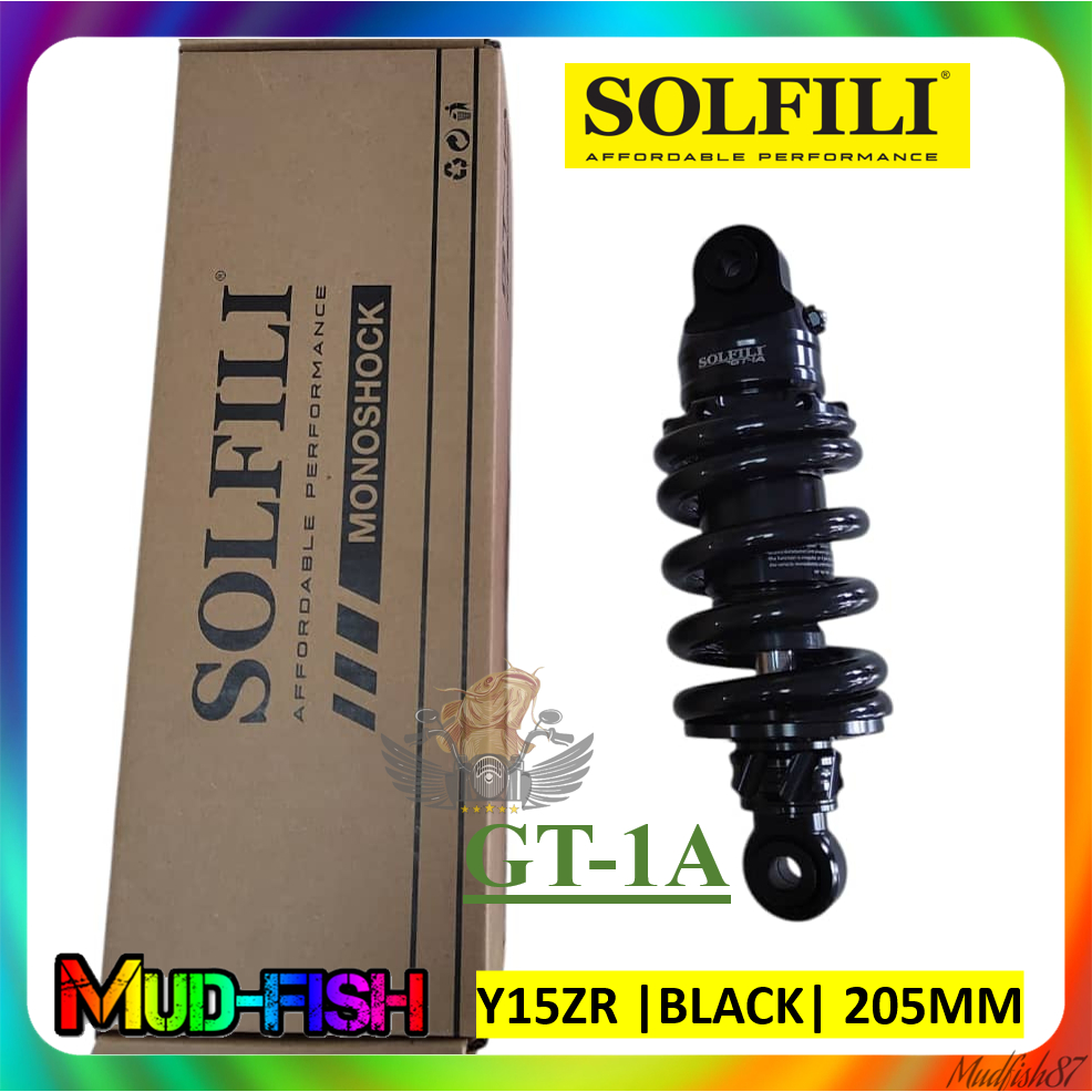 SOLFILI GT1A GT-1A ADJUSTABLE MONOSHOCK REAR ABSORBER BLACK FOR YAMAHA Y15ZR Y16ZR (205MM ...