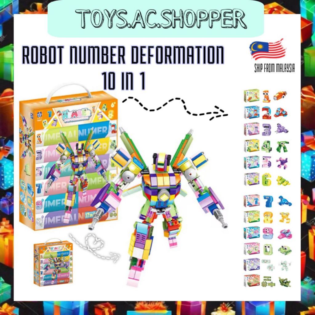 NUMBER ROBERT 12 UNIQUE MODULAR TRANSFORMING ROBOT FIGURES COLLECTIBLE ...