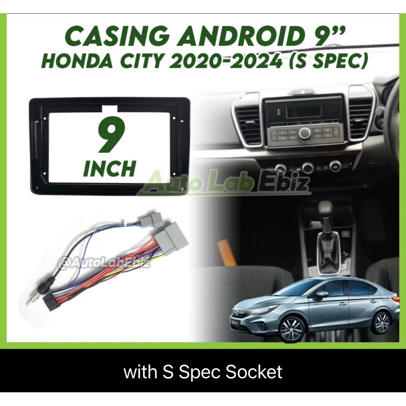 HONDA CITY 2020-2023 Android Player Casing 9" inch with Socket Power ...