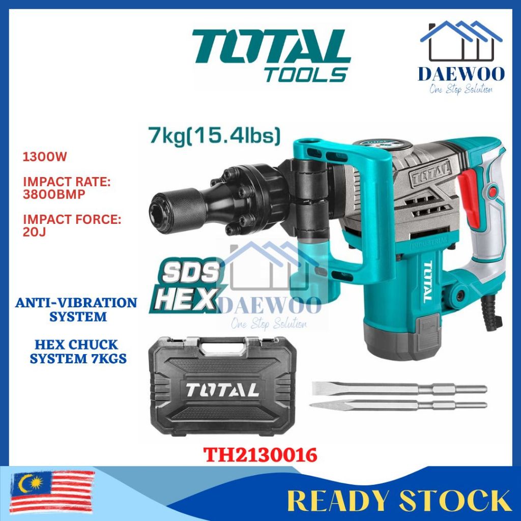 TOTAL TH2130016 1300W Demolition Breaker SDS HEX ( Replacement Model ...
