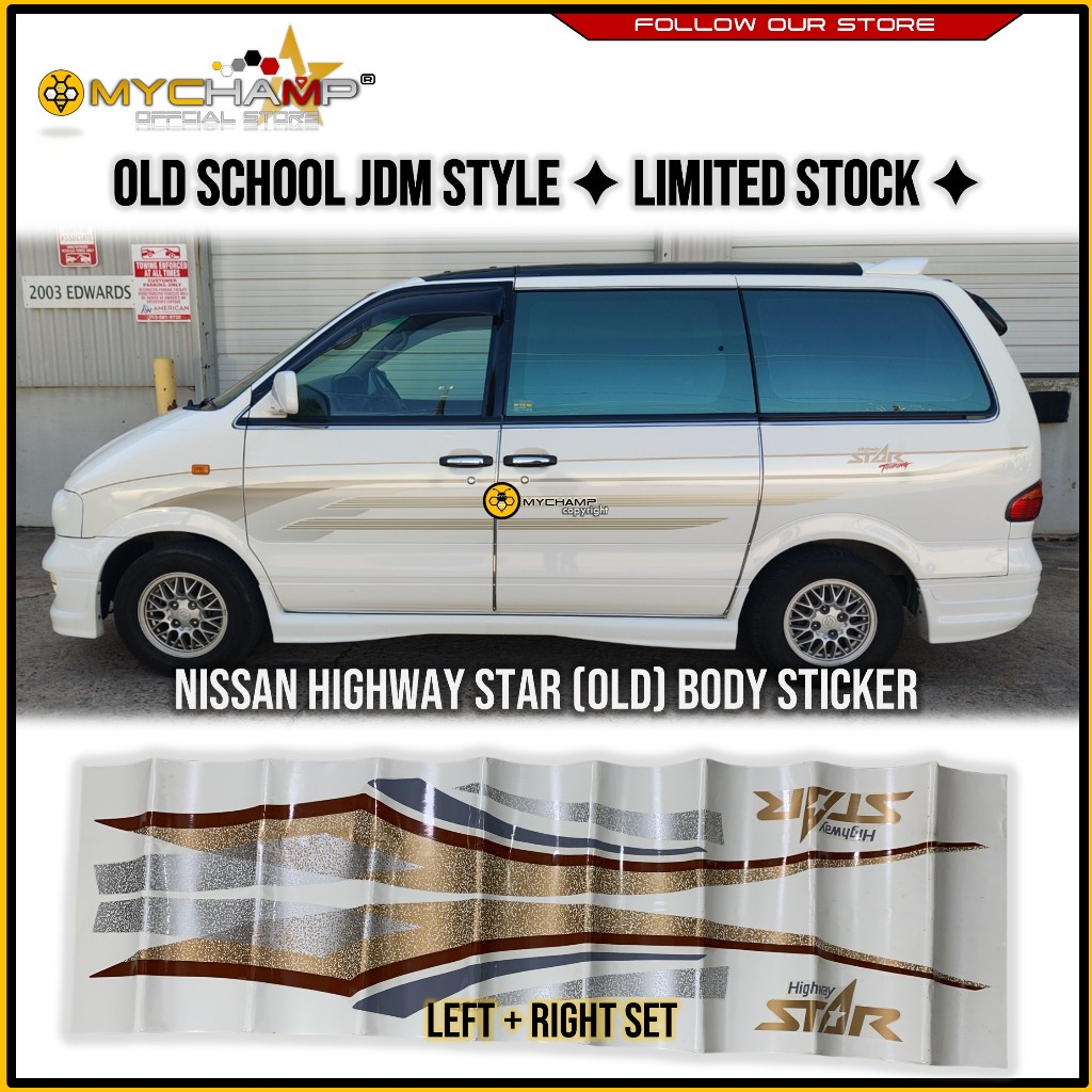 [Old School JDM] Nissan Highway Star (old) Car Body Sticker Classic Van ...