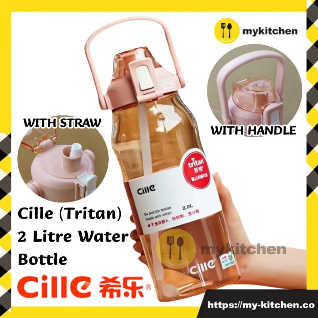 [MY KITCHEN] Cille Water Bottle Tritan BPA-Free Plastic Water Bottle ...