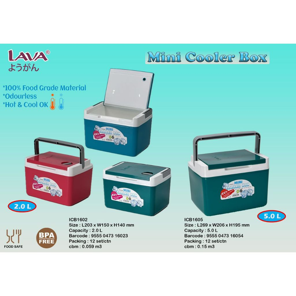 Ais Container & (2Lt & 5Lt) Lava Mini Ice Bucket Mini Cooler box Ice ...