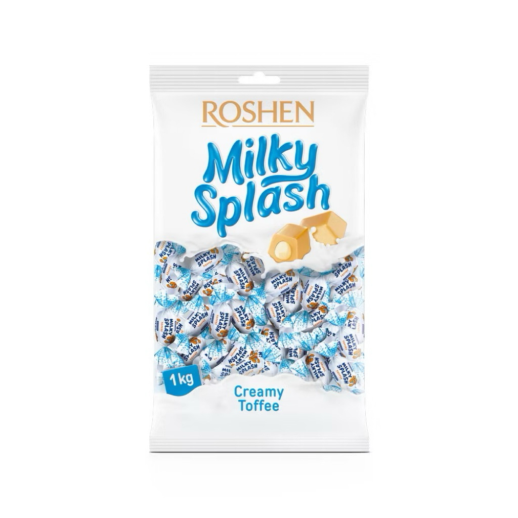 Roshen Milky Splash Cream Toffee Candy 250g/500g/1kg(Halal) | Shopee ...