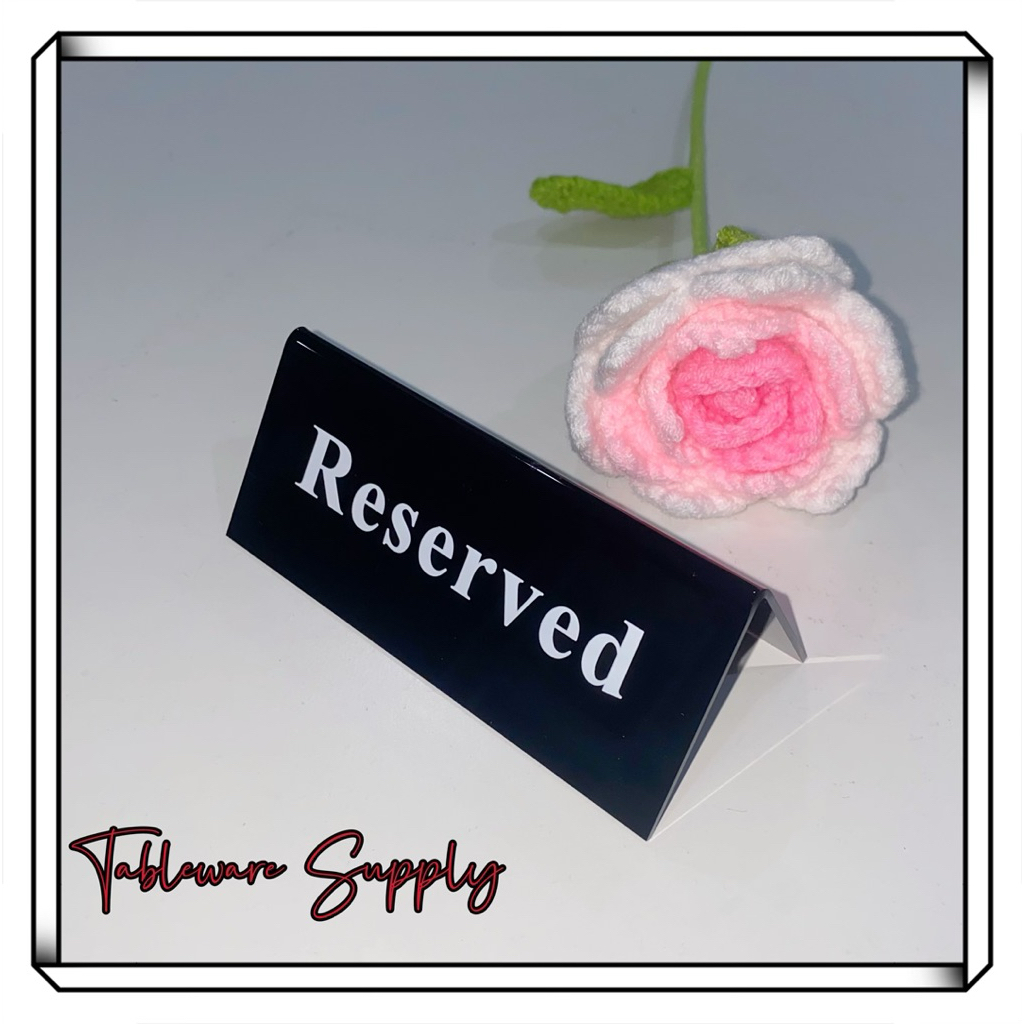 (TablewareSupply)Acrylic Black Reserved Stand Stainless Steel Reserved ...