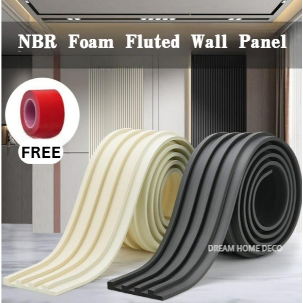 NBR - 3m Panel Dinding Berjalur - Panel Dinding Buih Bergalur NBR Striped Wall Panel - Fluted ...