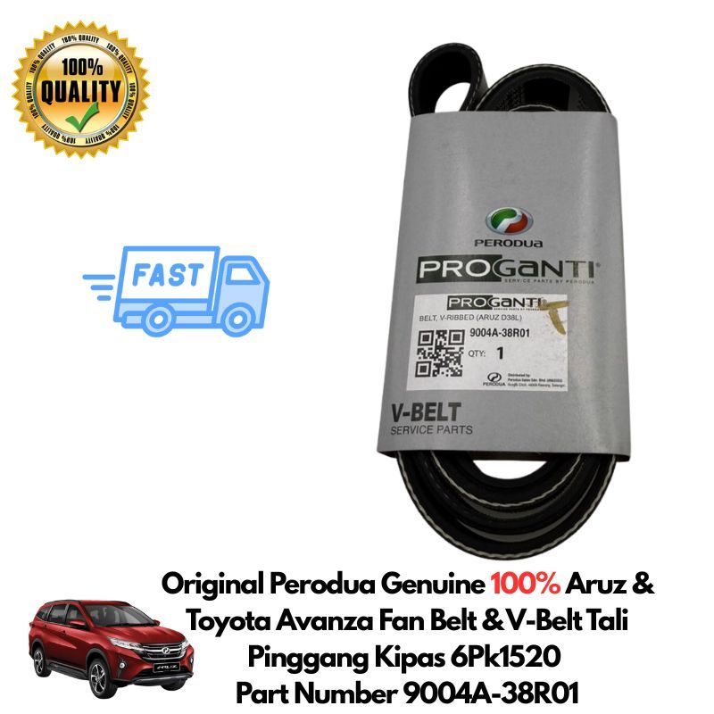 Perodua 100% Aruz & Toyota Avanza Fan Belt & V-Belt Tali Pinggang Kipas ...