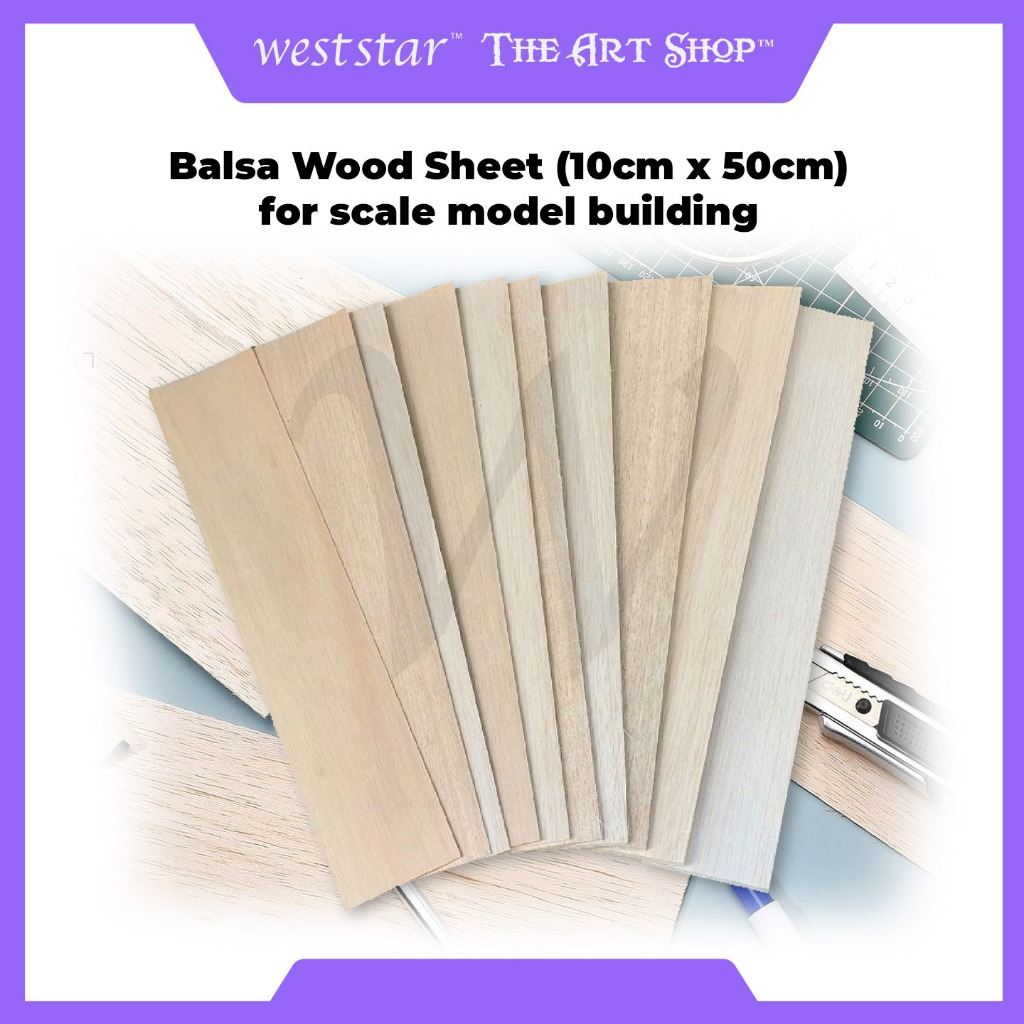 [Weststar TAS] Balsa Sheet , Balsa Wood (10cm x 50cm) for scale model ...