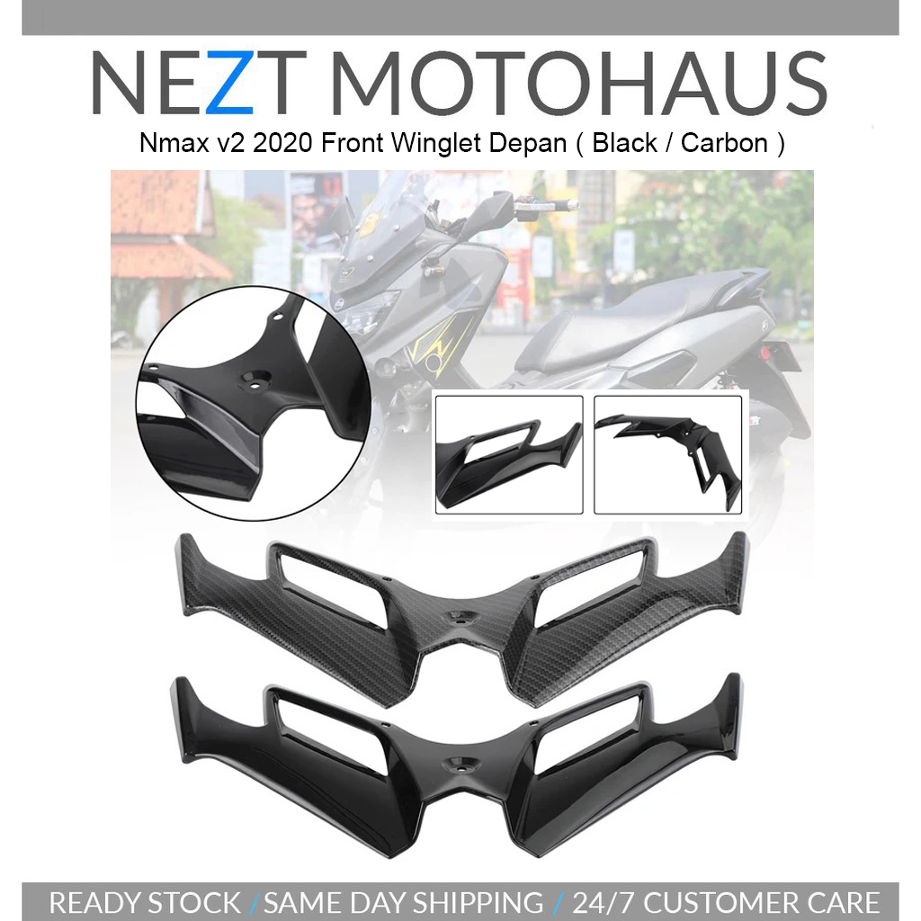 Yamaha NMAX V2 Front Winglet ( Carbon / Black ) | Shopee Philippines