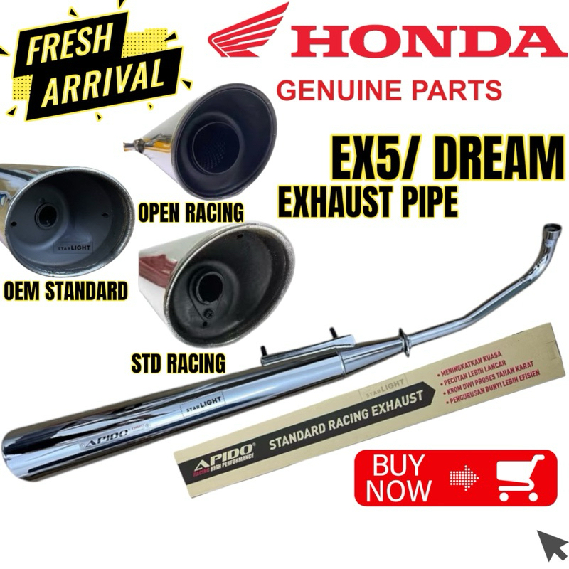 HONDA APIDO EX5/ DREAM OEM STANDARD/ APIDO STANDARD RACING/ APIDO OPEN RACING EXHAUST PIPE EKZOS ...