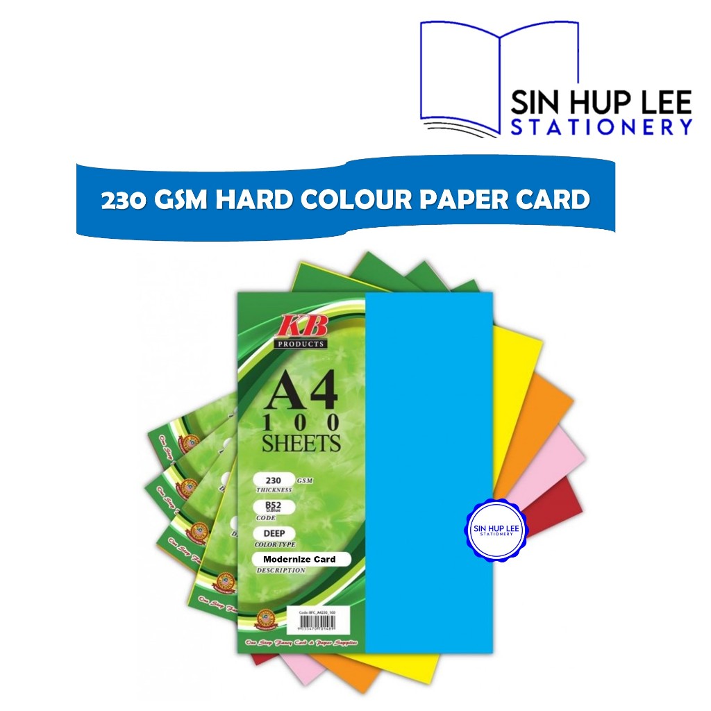 A4 Size 230gsm Multi Colour / Hard Cover Card / Hard Card / Art Card ...