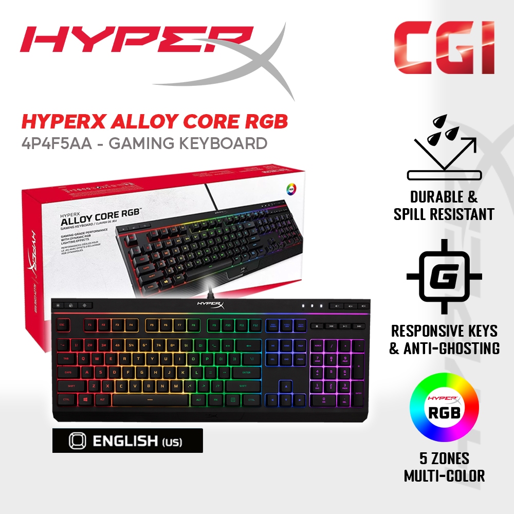 HyperX Alloy Core RGB Membrane US Layout Wired Gaming Keyboard ...