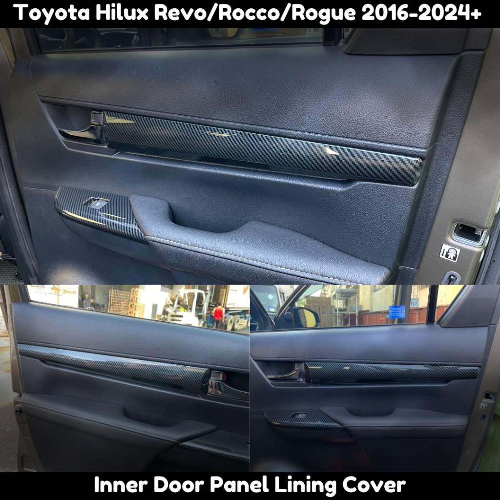 Toyota Hilux Revo/Rocco/Rogue 2016-2024+ Carbon Trim Inner Door Panel ...
