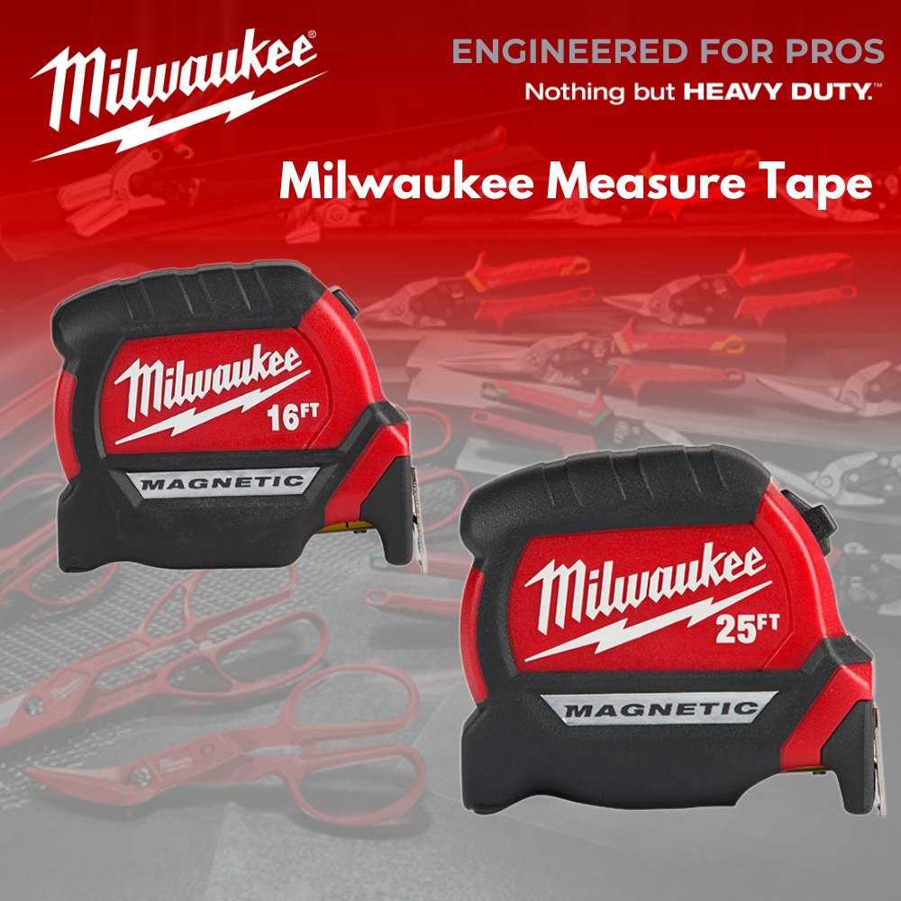 Milwaukee Compact Magnetic Measure Tape 8mtr /25ft & 5mtr/16ft | Shopee ...