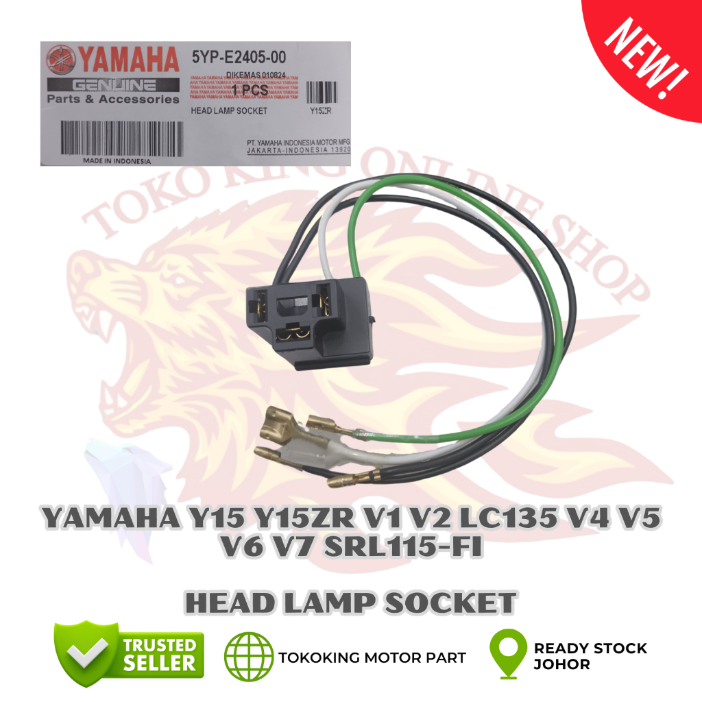 YAMAHA Y15 Y15ZR V1 V2 LC135 NEW V4 V5 V6 LC V7 SRL115 FI HEAD LAMP SOCKET HEADLAMP HEADLIGHT ...