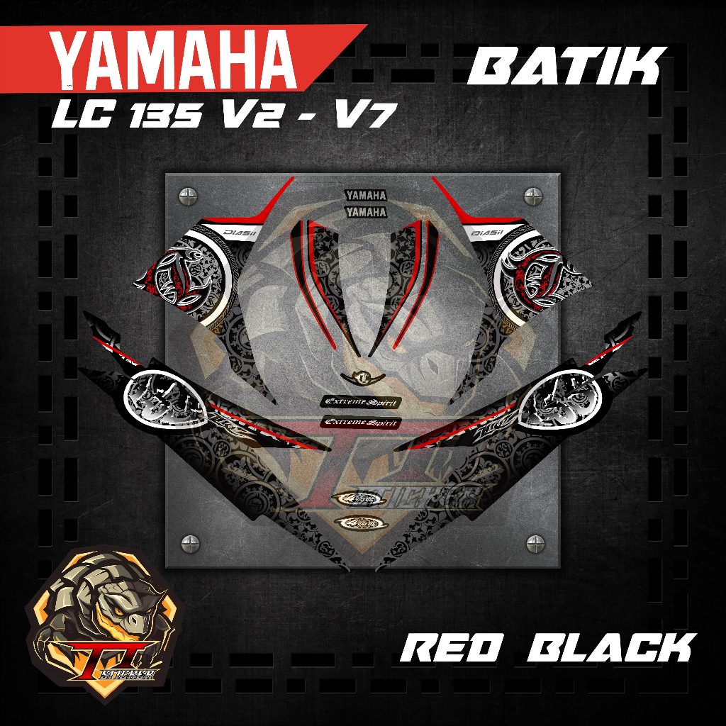 YAMAHA LC135 V2 V3 V4 V5 V6 V7 BATIK DESIGN CUSTOM BODY STICKER STRIPE | Shopee Philippines