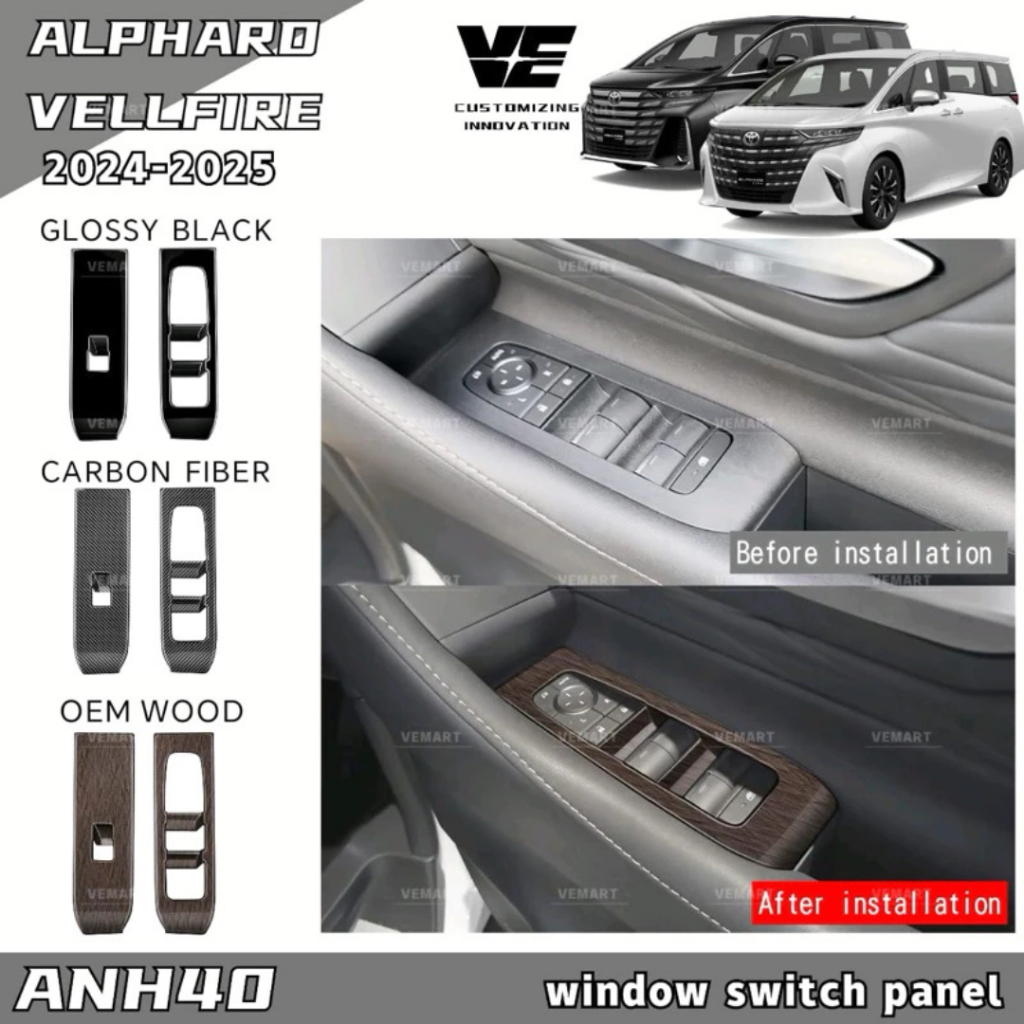 toyota alphard vellfire anh40 2024-2025 car window switch panel cover ...