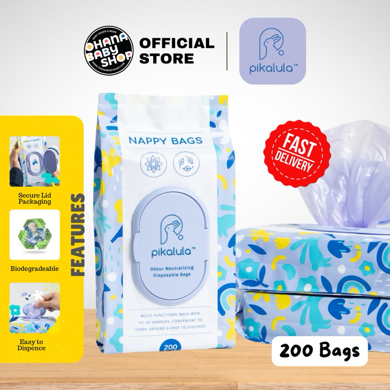 Pikalula Disposable Nappy Bag Scented Biodegradable Diaper Garbage ...