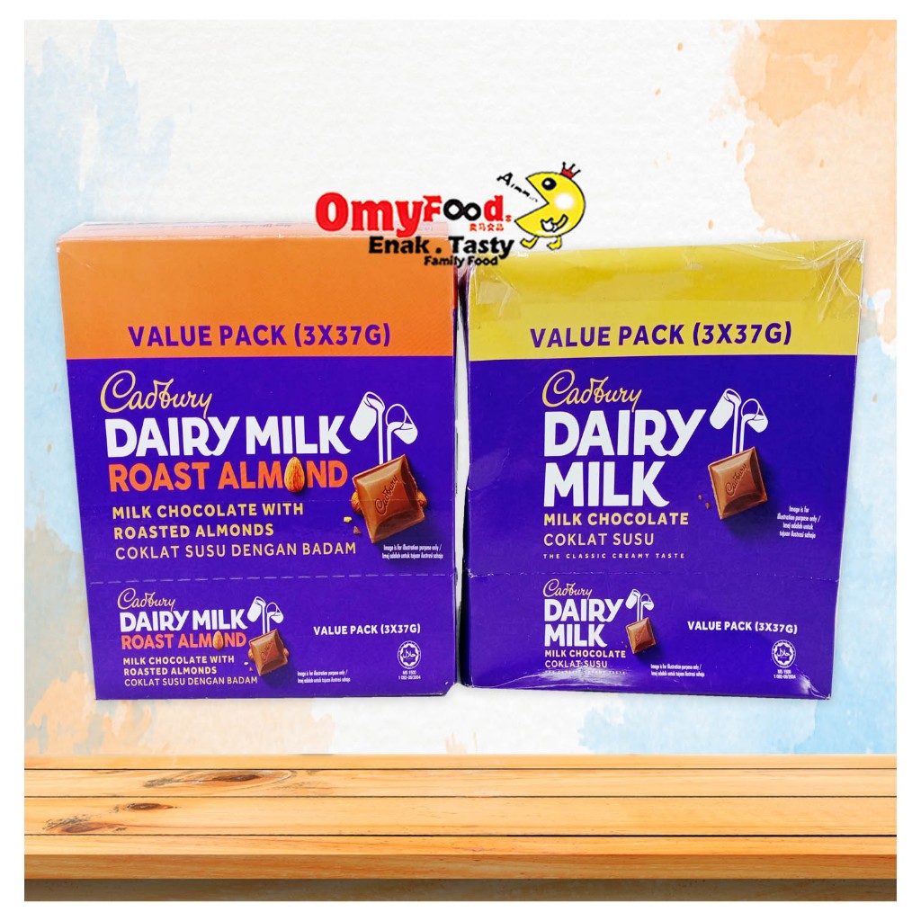 111g (1box) Cadbury Dairy Milk 3Bars Value Pack Chocolate [Milk ...