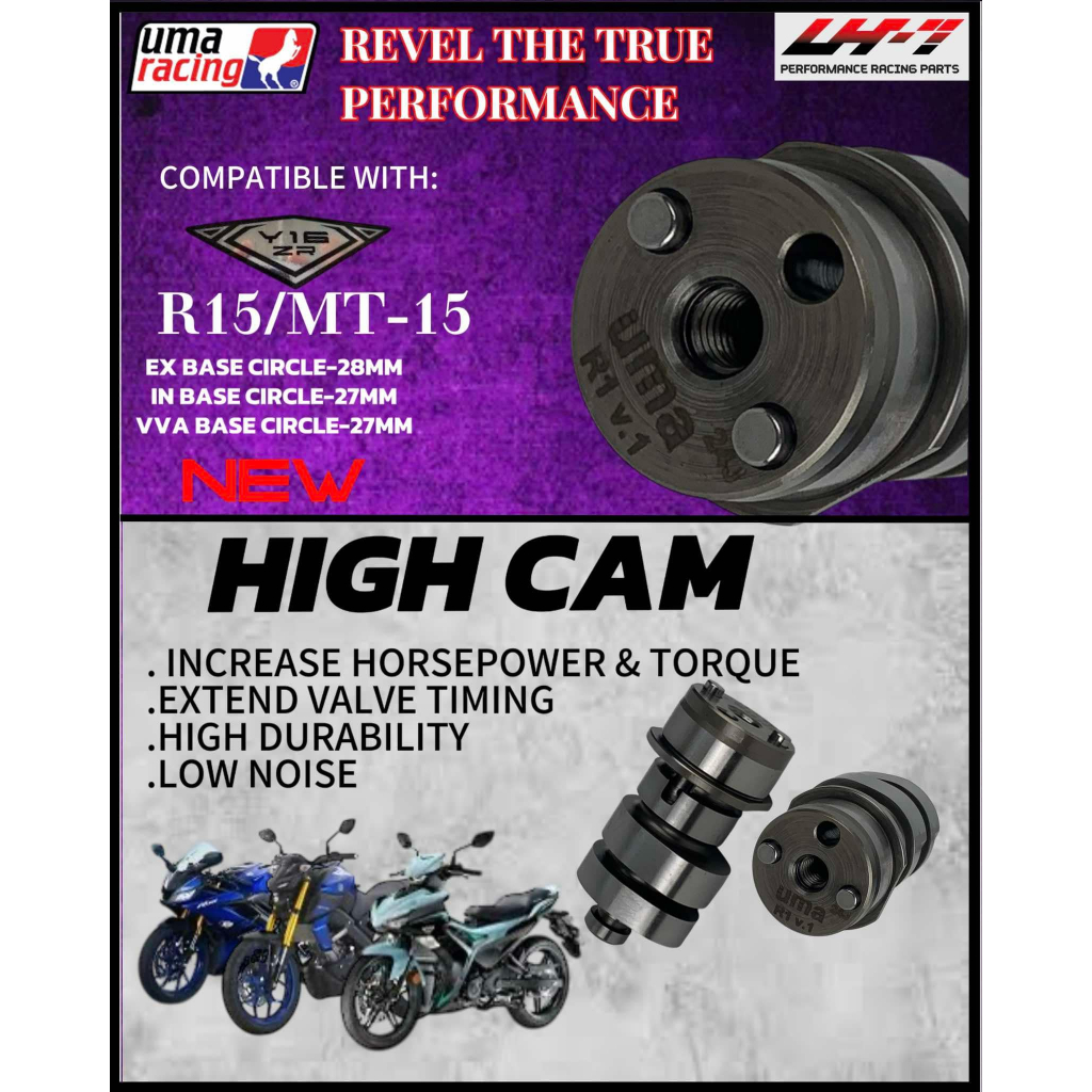 UMA RACING R1 HIGH CAM Y16ZR R15 MT15 CAMSHAFT BORE STANDARD TO 63MM ...