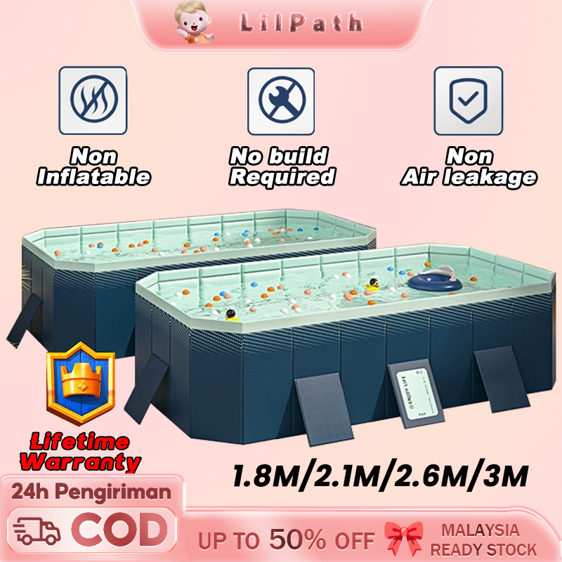 Swimming Pool Foldable Kolam Mandi Besar Non Inflatable Big Size Kolam ...