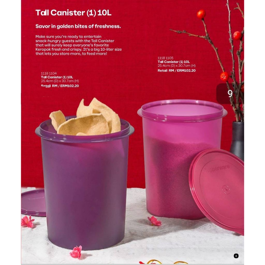 Tupperware Tall Canister 10L (1PC) | Shopee Philippines