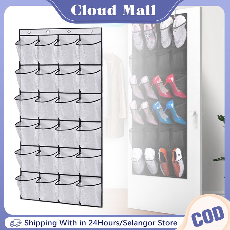 Pocket Wall-mounted Sundries Shoe Keeping Wall-Mounted 24 Pocket ...