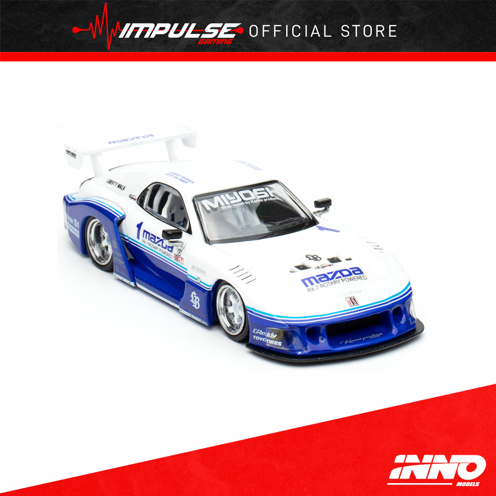 Inno64 1/64 Mazda RX7 FD3S LB Super Silhouette RHD 1 White and Blue ...