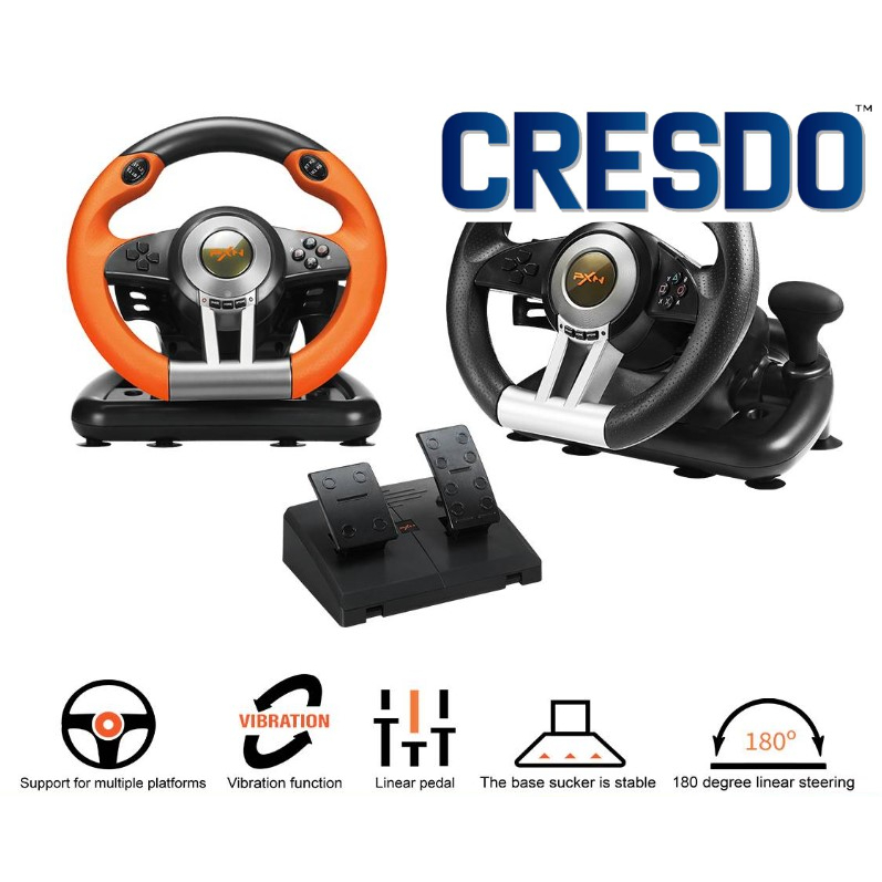 PXN V3 Pro Racing Steering Wheel With Foldable Pedal Vibration Gaming ...