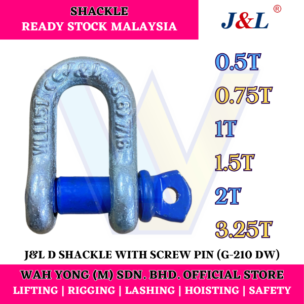 J&L BELENGGU D GALVANI DENGAN PIN SKRU / GALVANIZED D SHACKLE WITH ...