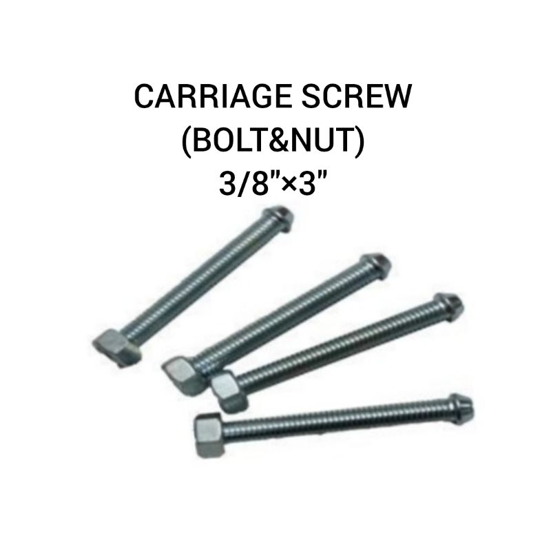3/8"×3"(BOLT&NUT)CARRIAGE Screw for Sliding Grill Door Hanging Bearing ...