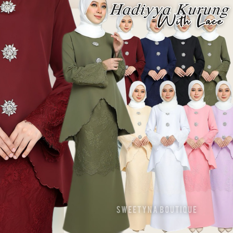 BAJURAYA2025 HADIYYA KURUNG MODEN WITH LACE / kurung moden cantik mix ...