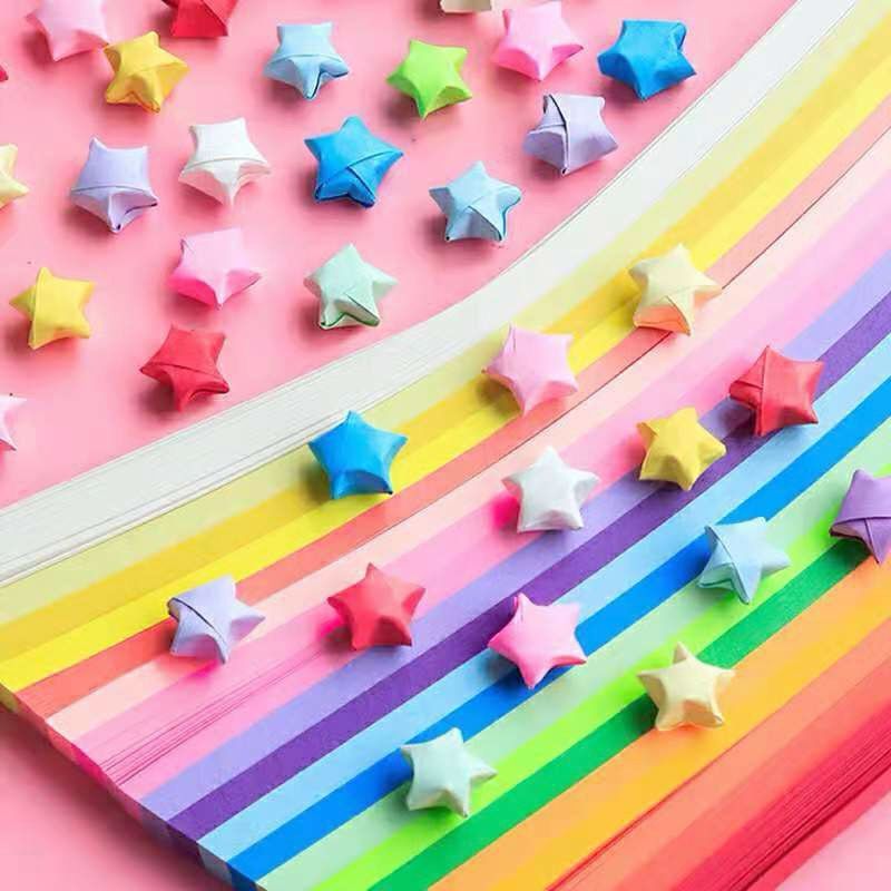 Colorful Paper Stars Origami DIY Star Strips Fold Hand Crafts Lucky ...