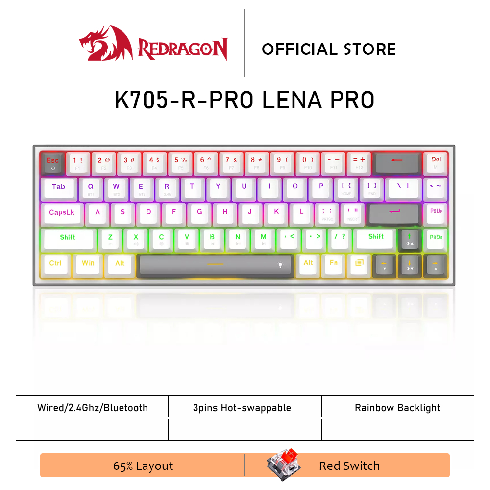 Redragon K705 Lena Pro Wireless Gaming Mechanical Keyboard Hotswap | Shopee Philippines