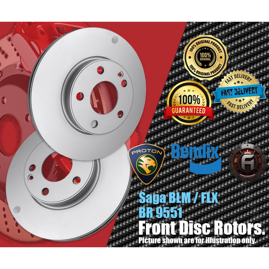 BENDIX FRONT ROTORS SET PROTON SAGA BLM / FLX BR 9551 | Shopee Philippines