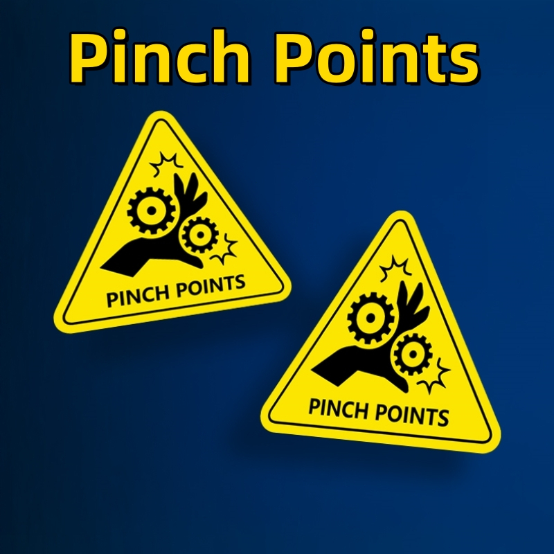 Pinch Points.Triangle Warning Sign Sticker Label Beware of Pinched ...