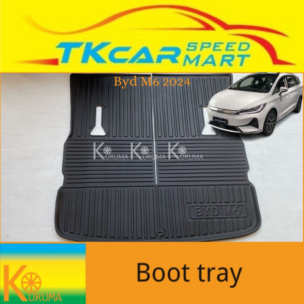 BYD M6 ALL NEW 2024 ( KURUMA ) RUBBER TPO SOFT HIGH QUALITY BOOT TRAY ...