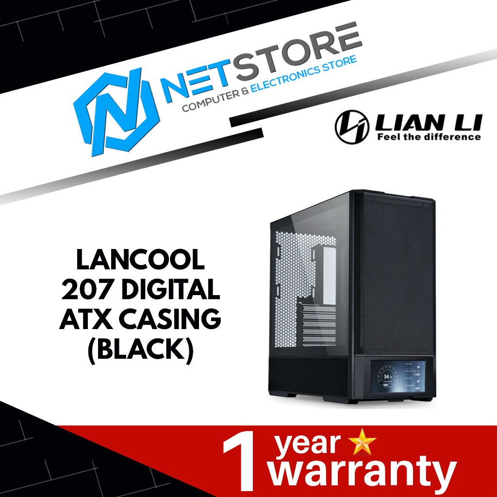 LIAN LI LANCOOL 207 DIGITAL ATX CASING (BLACK) - LAN207DX | Shopee ...
