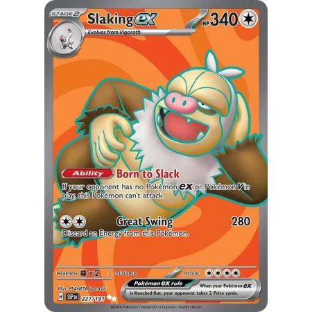 Pokemon tcg Slaking ex - 227/191 - Full Art Secret Scarlet & Violet ...