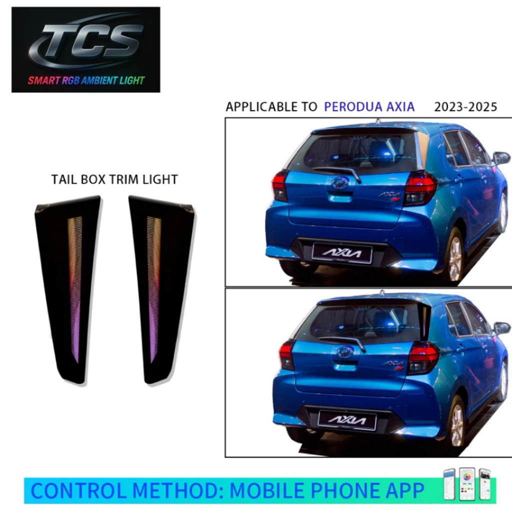 perodua axia new 2023-2025 car smart rgb led light spoiler garnish ...