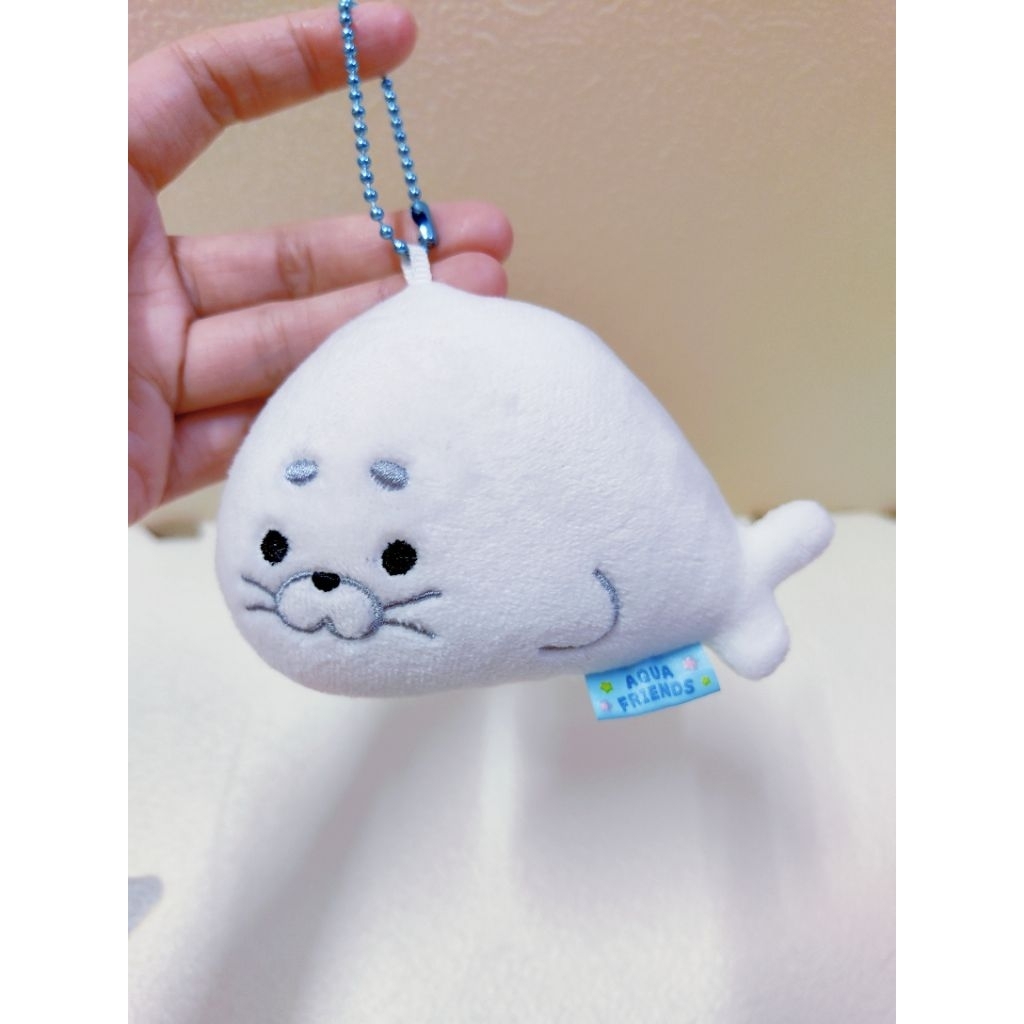 Amuse Amufun preloved soft toy SKC82 / keychain Seal San-x Jinbe-san ...