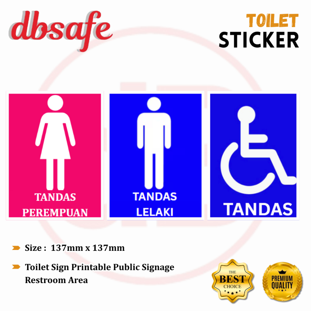 Toilet Sign Printable Public Signage Restroom Area / Toilet Sticker ...