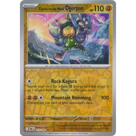Cornerstone Mask Ogerpon - 111/182 FIGHT TYPE - POKEMON Destined Rivals ...