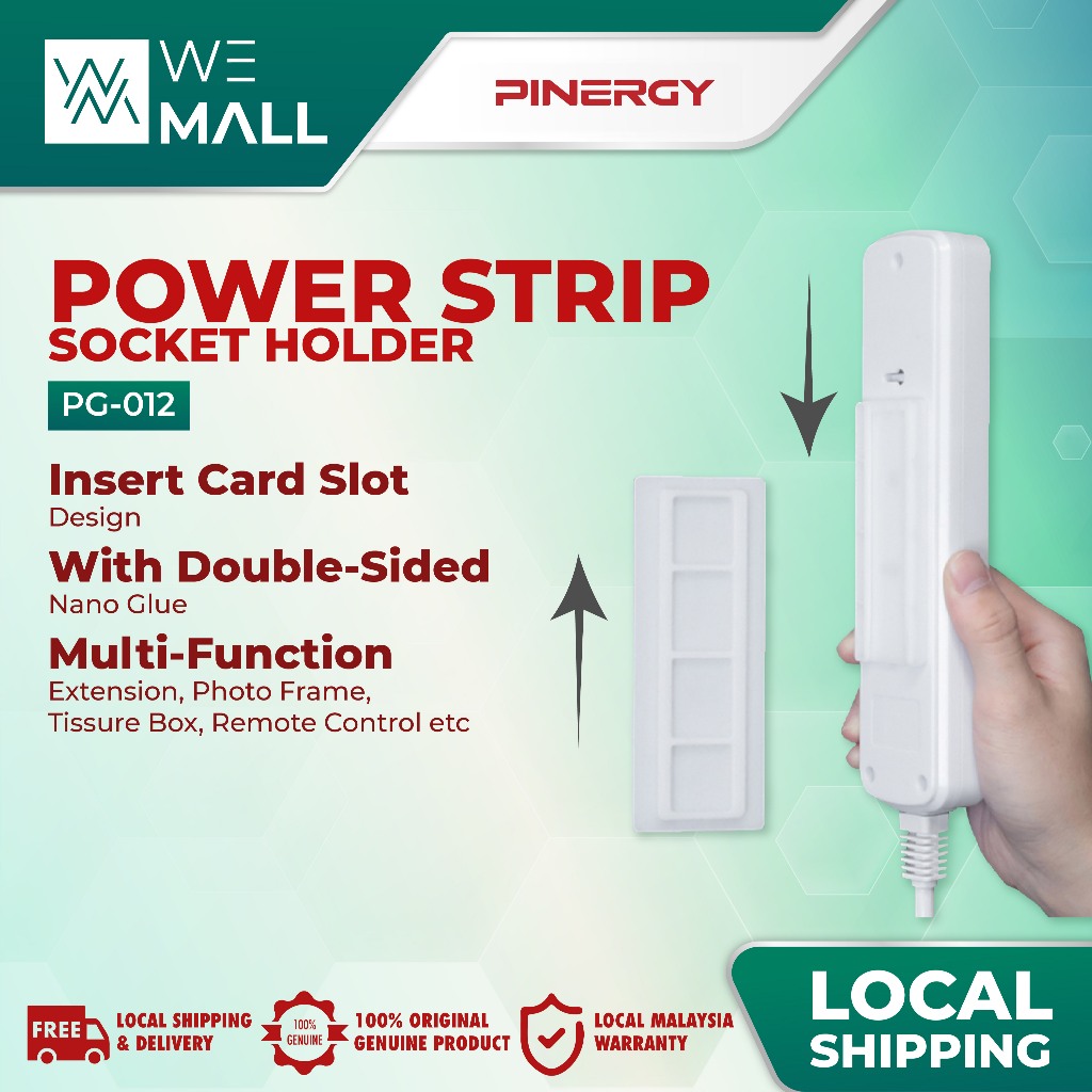 Pinergy Self Adhesive Power Strip Socket Holder Insert Card Slot Design ...