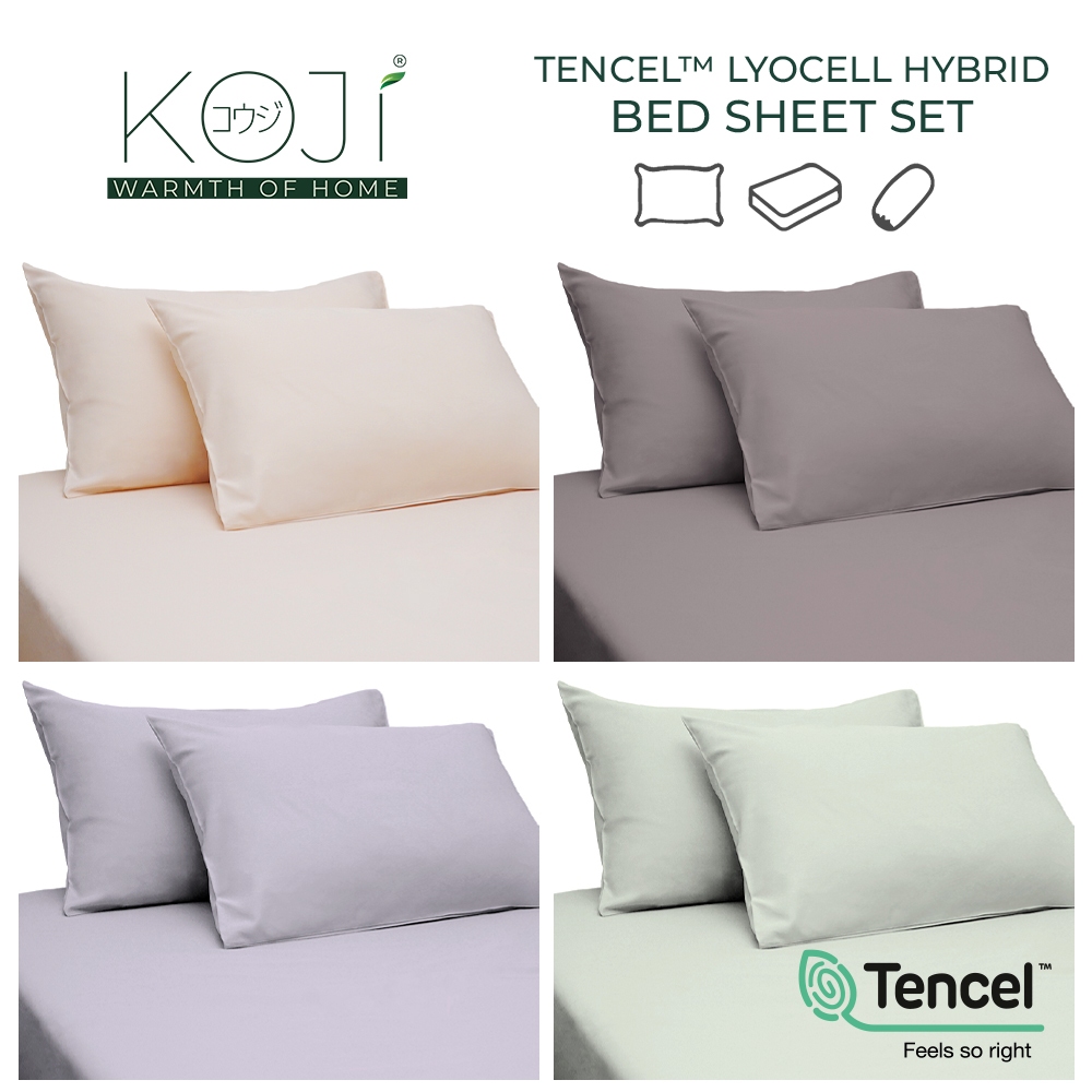 KOJI TENCELTM- Lyocell Hybrid- Tencel Bed Sheet Set 3 IN 1 (Single ...