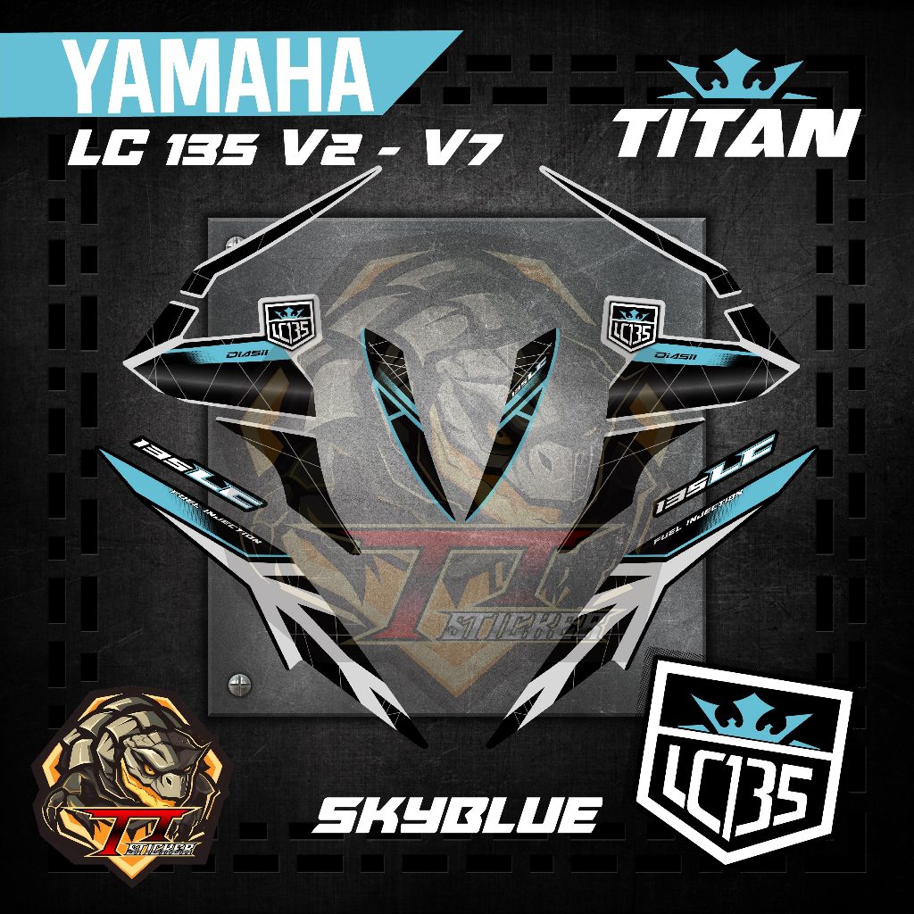 STICKER STRIPE MOTOR YAMAHA LC135 V2/V3/V4/V5/V6/V7 2020 (87) CUSTOM ...